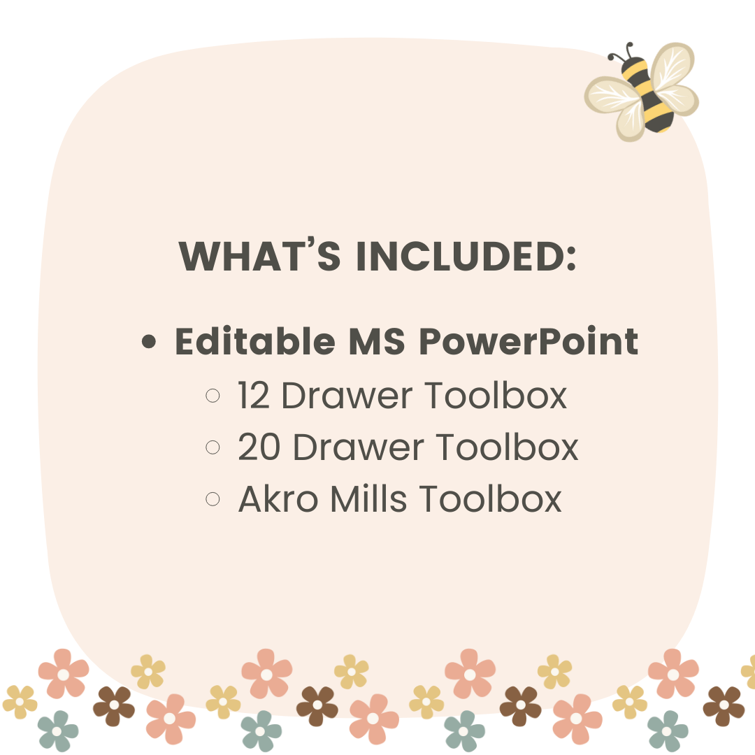 Teacher Toolbox Labels - Daisy Gingham Neutrals Decor