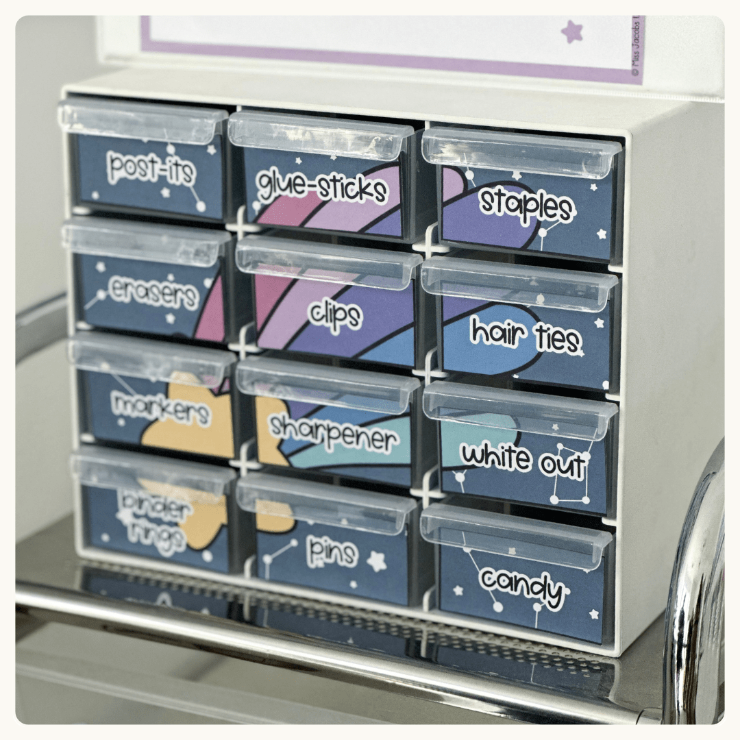 Teacher Toolbox Labels - Dreamy Space Classroom Decor - MJLL – Miss ...