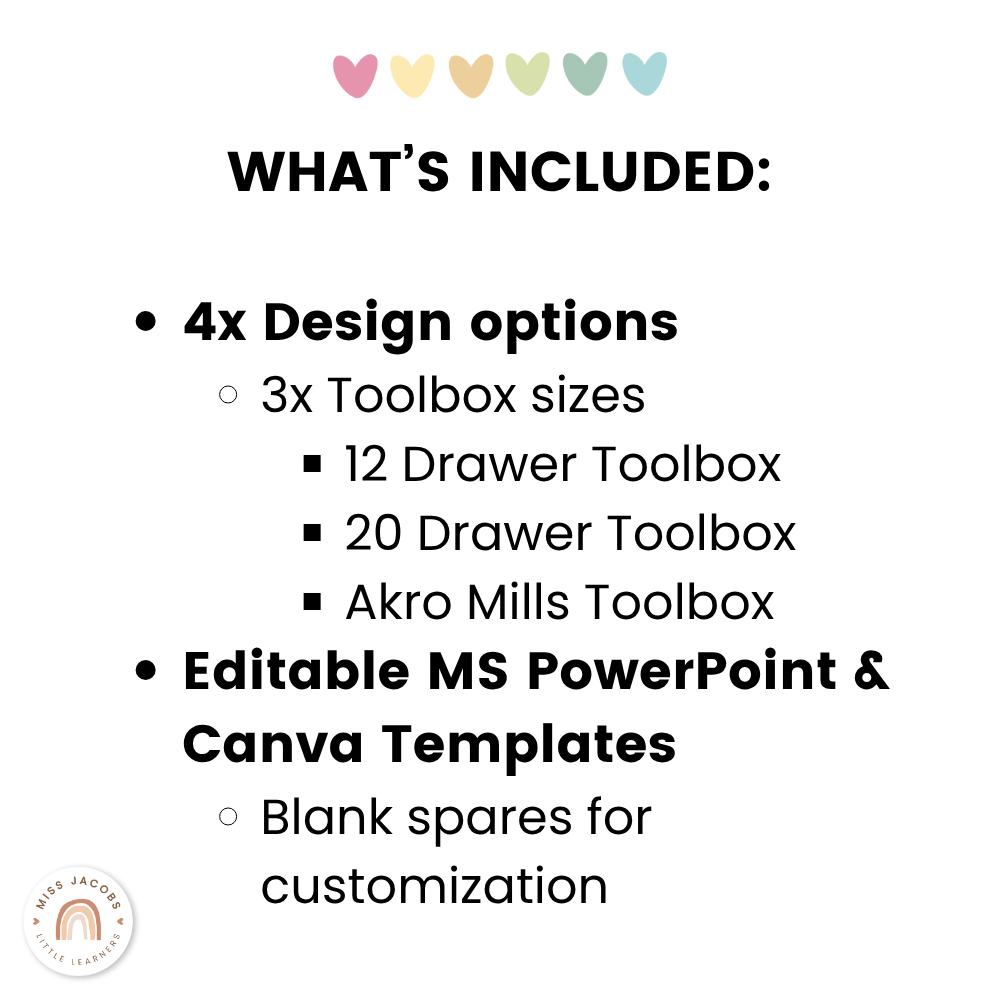 Teacher Toolbox Labels - Spotty Pastel Theme - Miss Jacobs