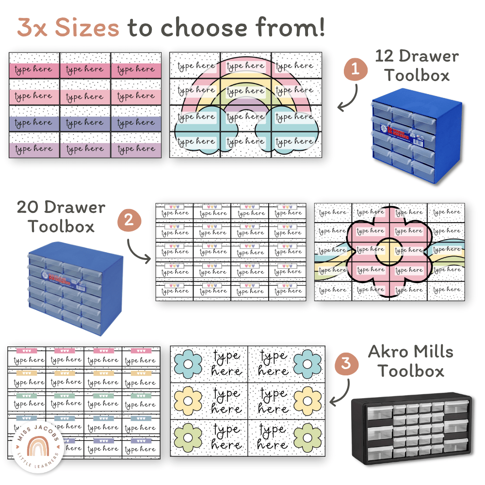 Teacher Toolbox Labels - Spotty Pastel Theme - Miss Jacobs