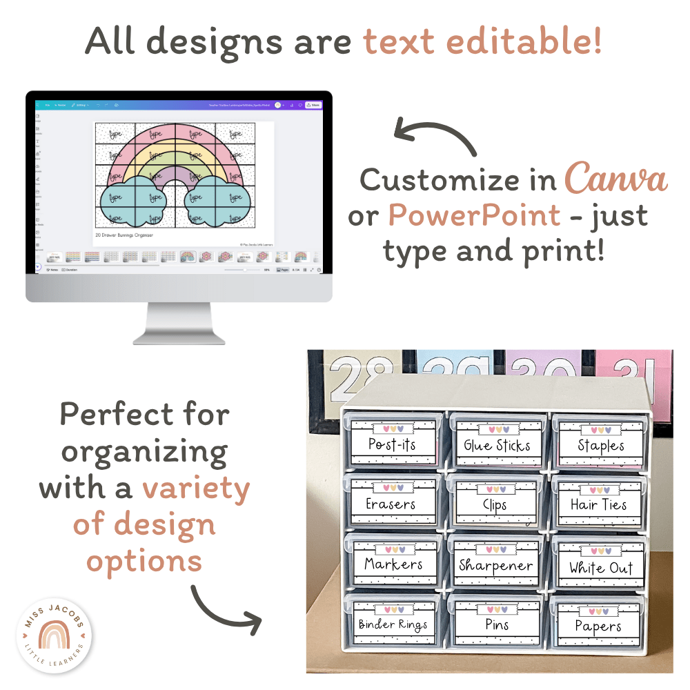 Teacher Toolbox Labels - Spotty Pastel Theme - Miss Jacobs