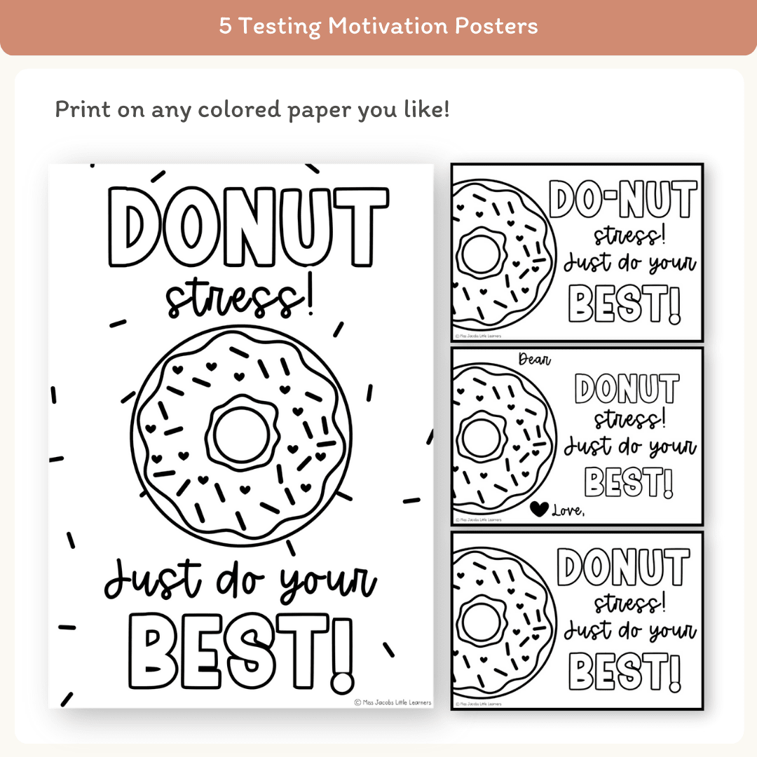 Testing Motivation Gift Card for Students: DO-NUT Stress - MJLL – Miss ...