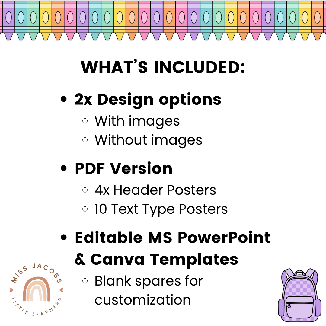 Text Type Posters - Cutesy Classroom Theme - Miss Jacobs