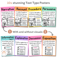Text Type Posters - Cutesy Classroom Theme - Miss Jacobs