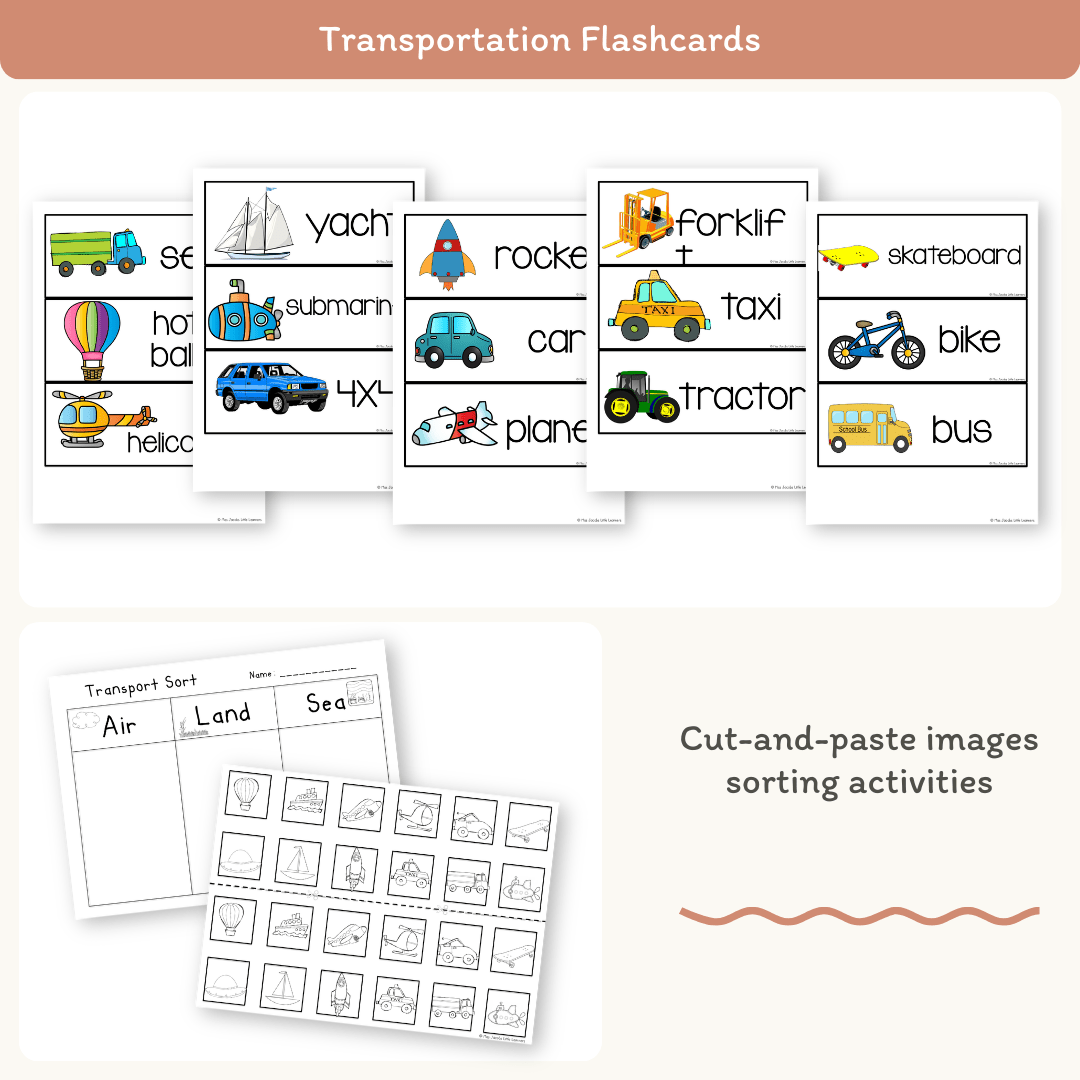 Transportation Unit - Flashcards, Worksheets & Activities - MJLL – Miss ...
