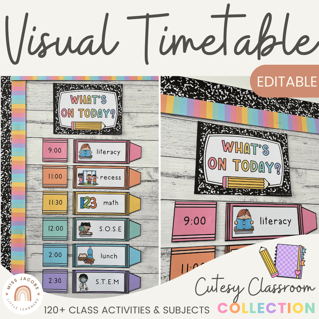 Visual Schedule - Cutesy Classroom Theme - Miss Jacobs - Default Title