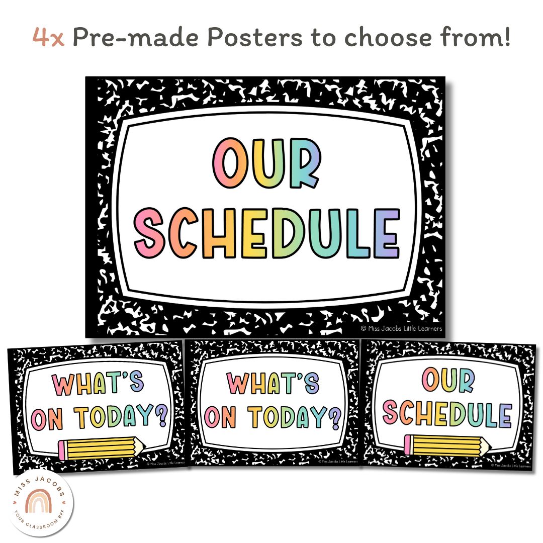 Visual Schedule - Cutesy Classroom Theme - Miss Jacobs