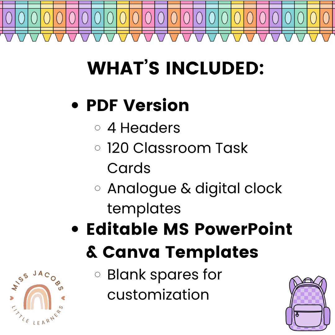Visual Schedule - Cutesy Classroom Theme - Miss Jacobs