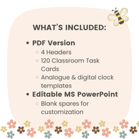 Visual Timetable Daily Schedule - Daisy Gingham Neutrals Decor – Miss ...