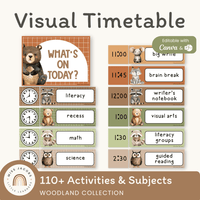 Visual Timetable Daily Schedule - Woodland Classroom Decor - MJLL ...
