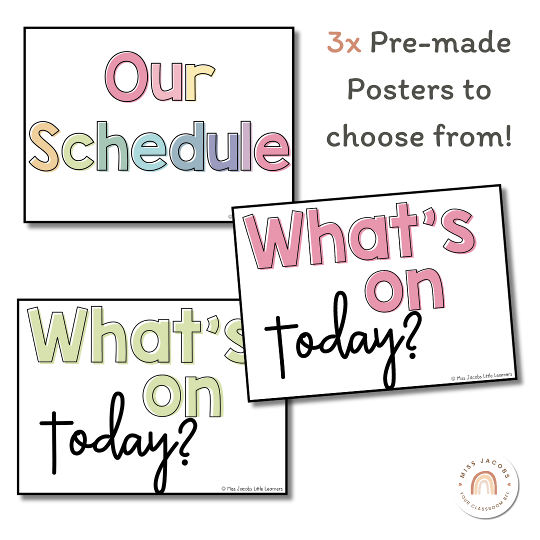 Visual Timetable Daily Schedule - Simply Pastel Classroom Decor