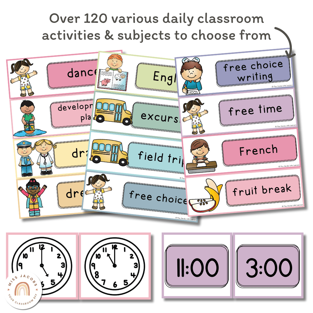 Visual Timetable Daily Schedule - Simply Pastel Classroom Decor – Miss ...