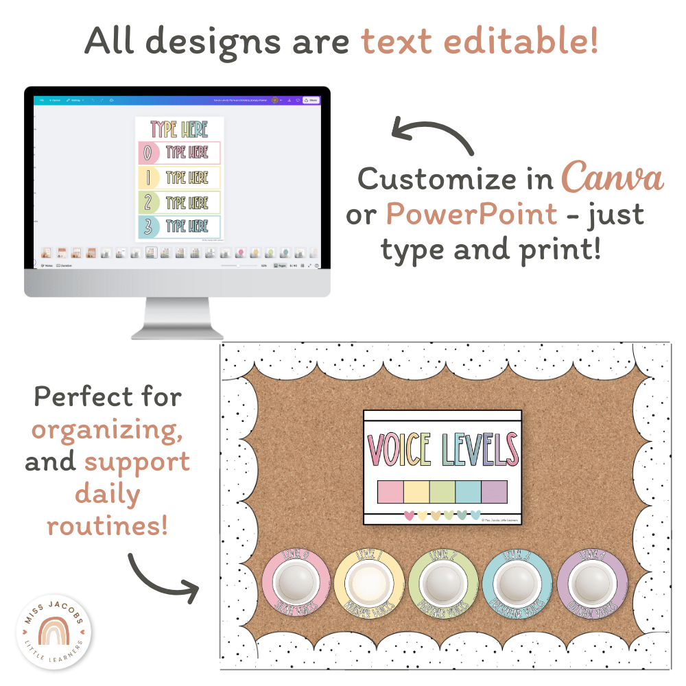 Voice Level Display | PASTELS Classroom Decor