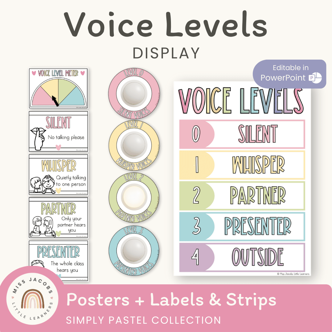 Voice Level Display | PASTELS Classroom Decor