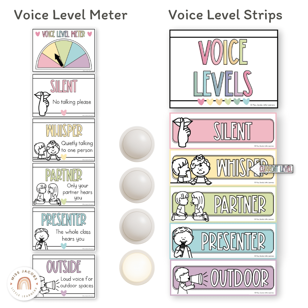 Voice Level Display | PASTELS Classroom Decor