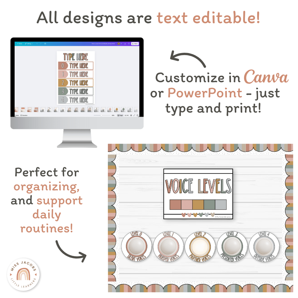 Voice Level Display | SIMPLE BOHO Classroom Decor