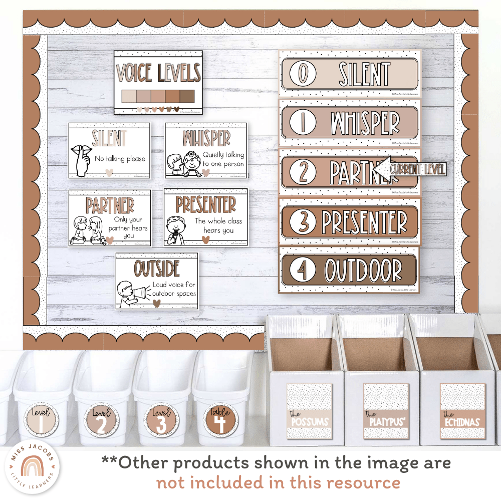 Voice Level Display | SPOTTY NEUTRALS Classroom Decor