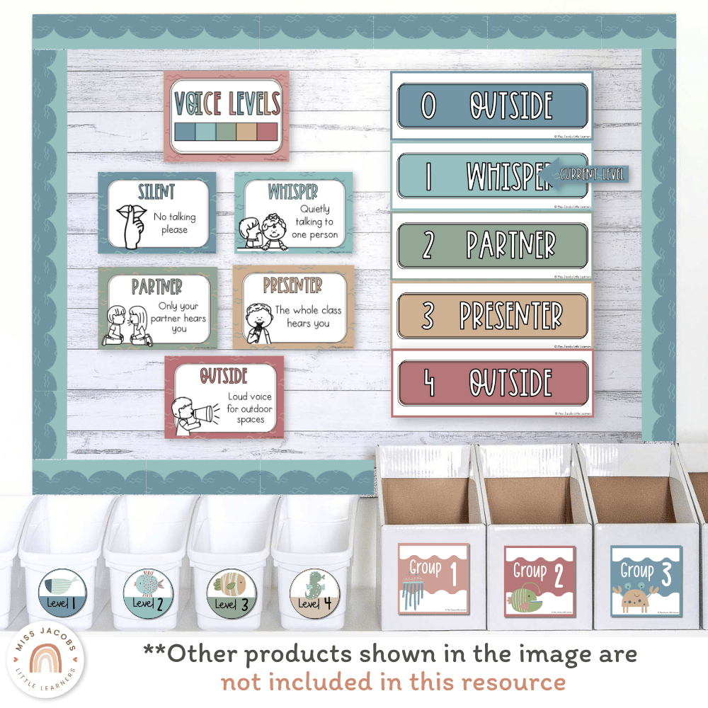 Voice Levels Chart - Cute Sea Life Classroom Decor – Miss Jacobs Little ...