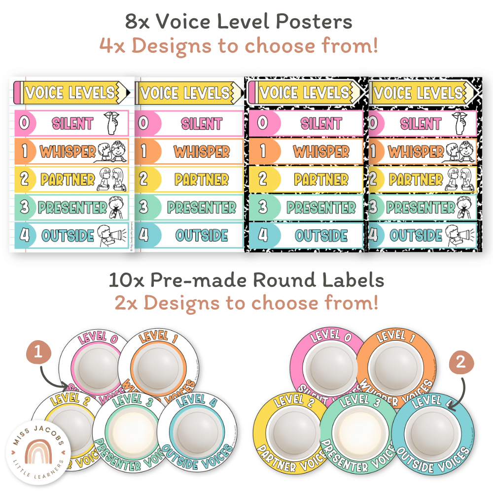 Voice Levels Chart - Cutesy Composition Notebook Decor – Miss Jacobs ...