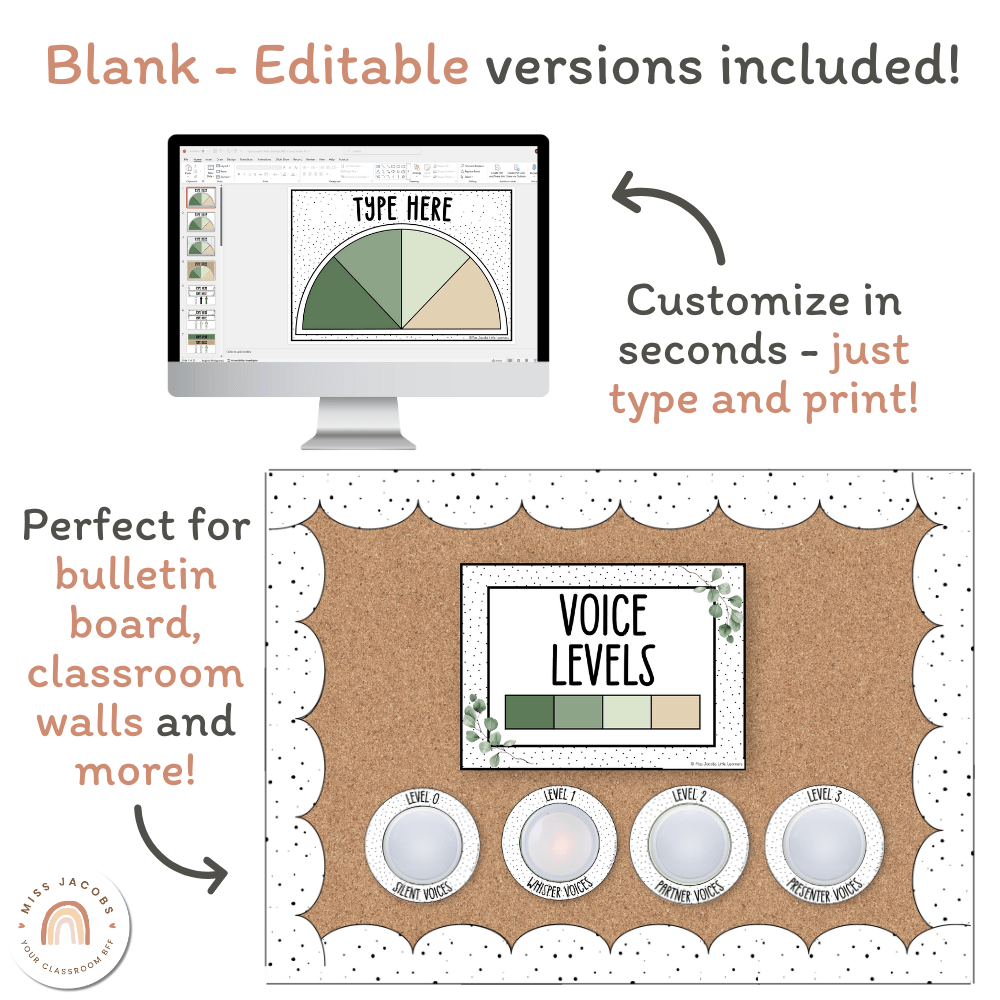 Voice Levels Chart - Modern Botanical Theme - Miss Jacobs - Default Title