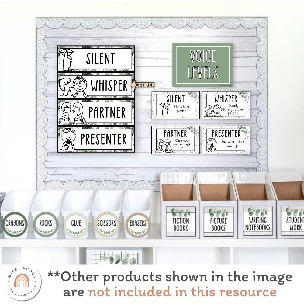 Voice Levels Chart - Modern Botanical Theme - Miss Jacobs - Default Title