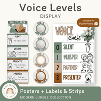 Voice Levels Chart - Modern Jungle Classroom Decor – Miss Jacobs Little ...