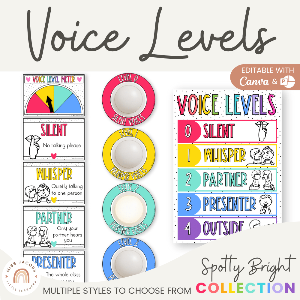 Voice Levels Chart - Spotty Bright Theme - Miss Jacobs