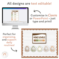 Voice Levels Chart - Woodland Theme Classroom Decor - MJLL