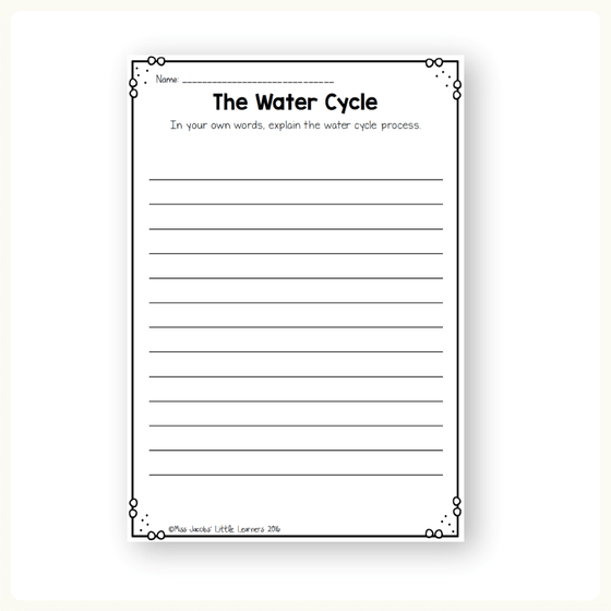 Water Cycle Mini Unit - Posters, Worksheets & Activities - MJLL – Miss ...