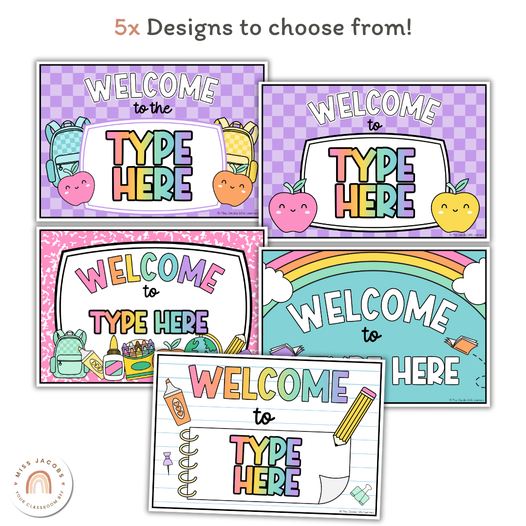 Welcome Sign - Cutesy Classroom Theme - Miss Jacobs