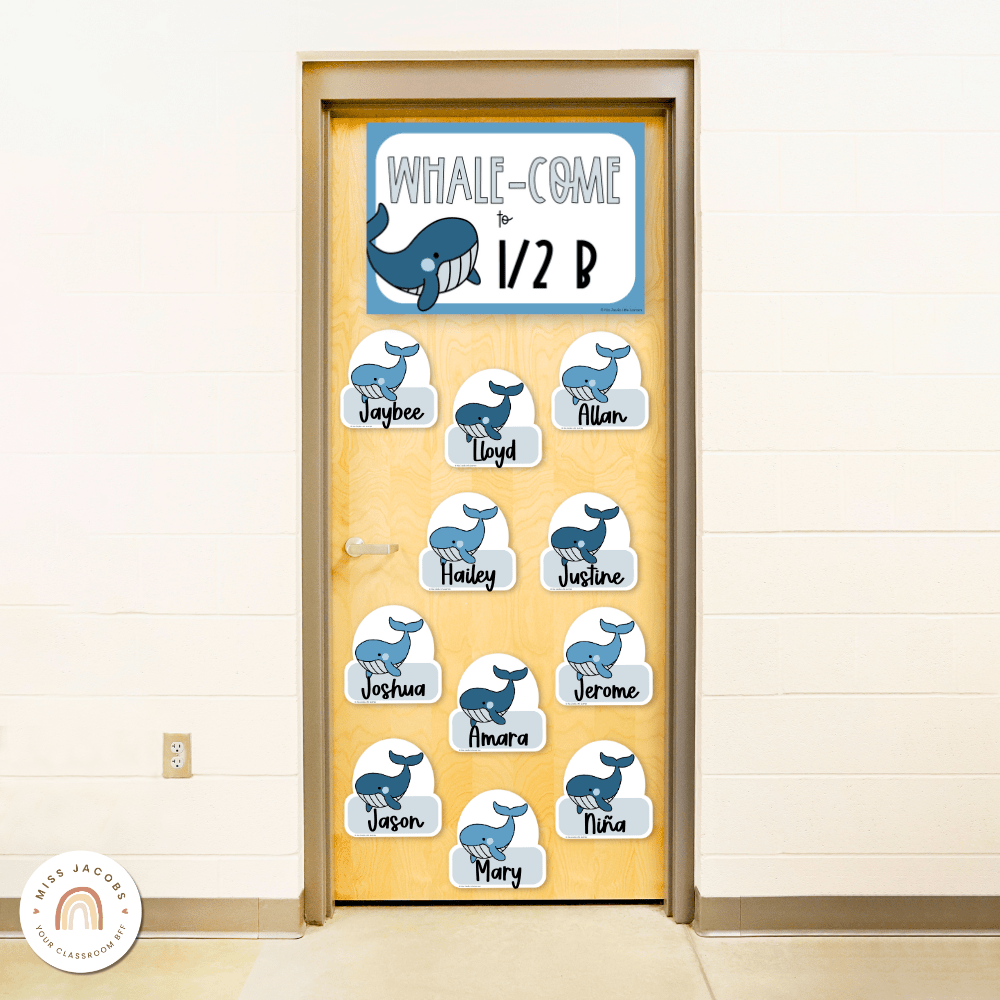 Whale Door Display Classroom Decor - Miss Jacobs