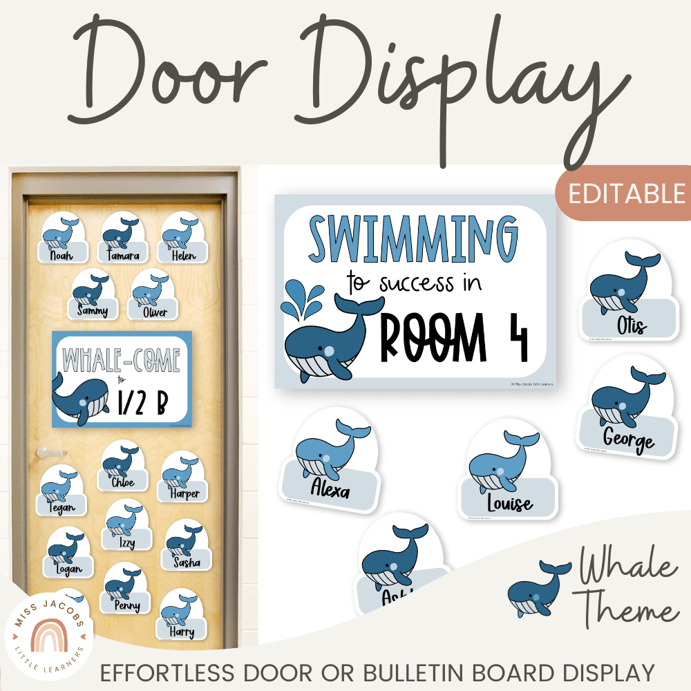 Whale Door Display Classroom Decor - Miss Jacobs