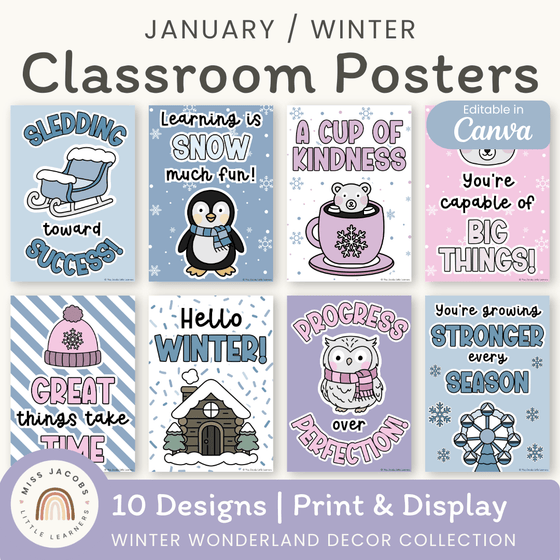 Winter Wonderland Classroom Posters - Miss Jacobs