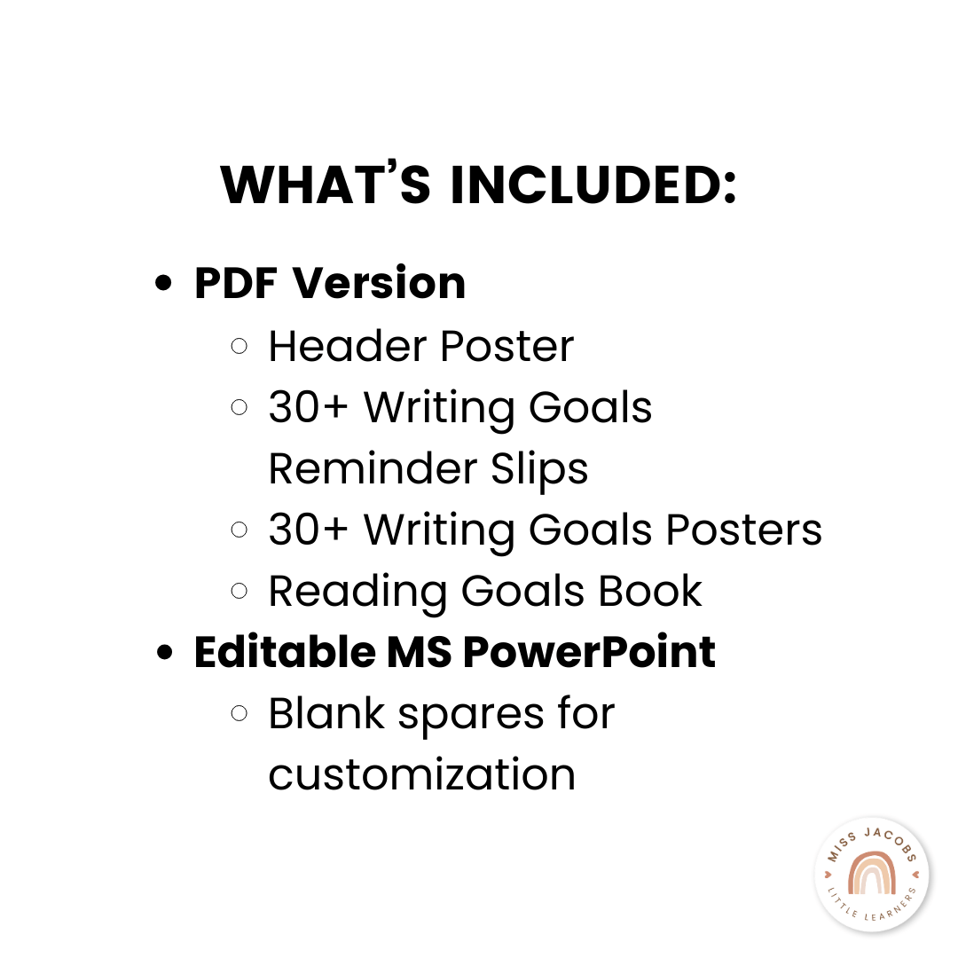 Writing Goals Bundle