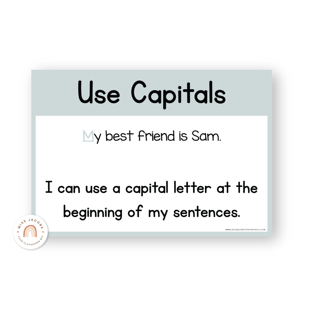 Writing Goals Posters | Neutral Toned Classroom Decor