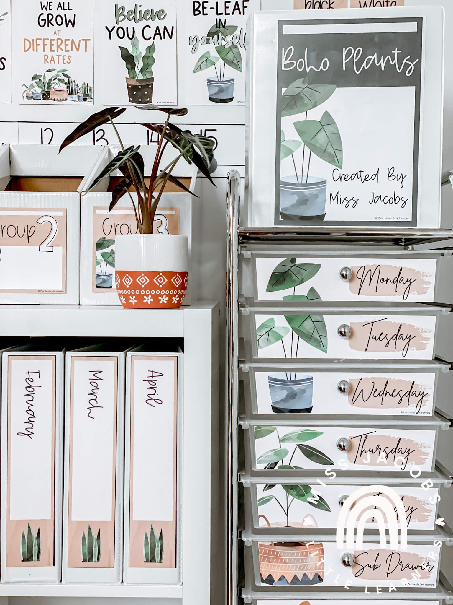 10 Drawer Cart Labels | Boho Plants