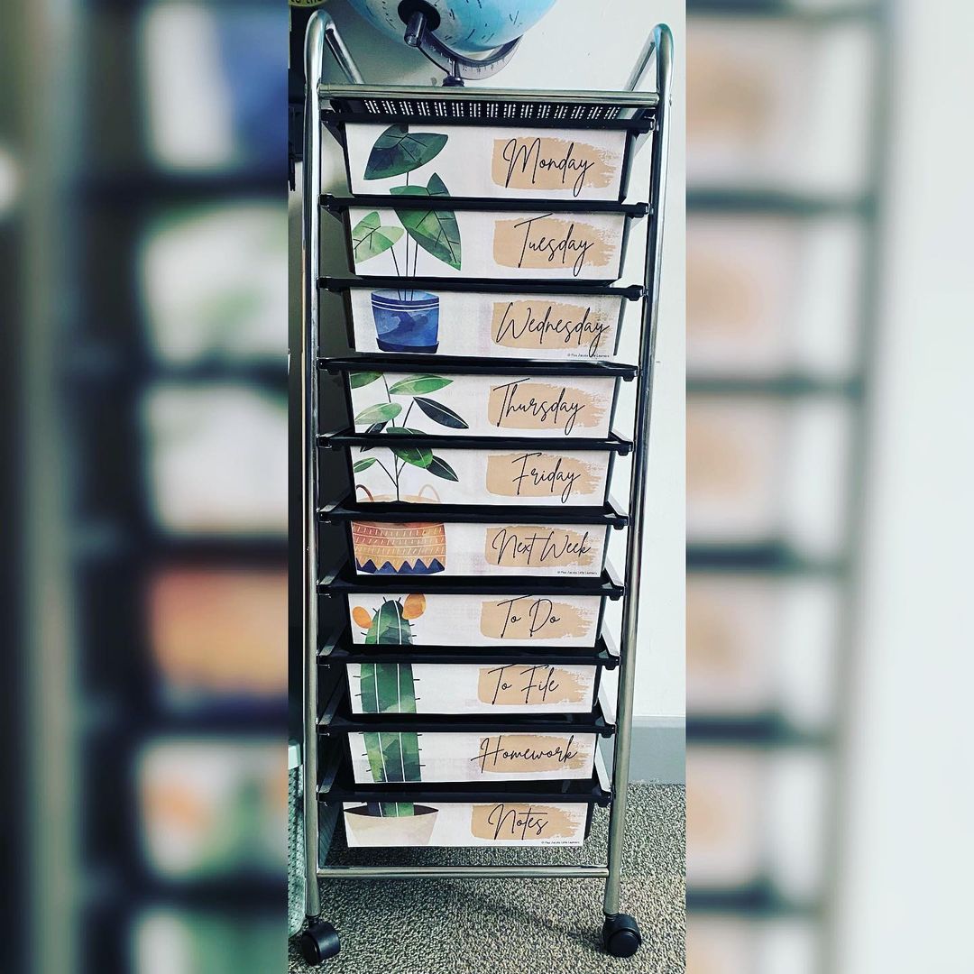 10 Drawer Cart Labels | Boho Plants