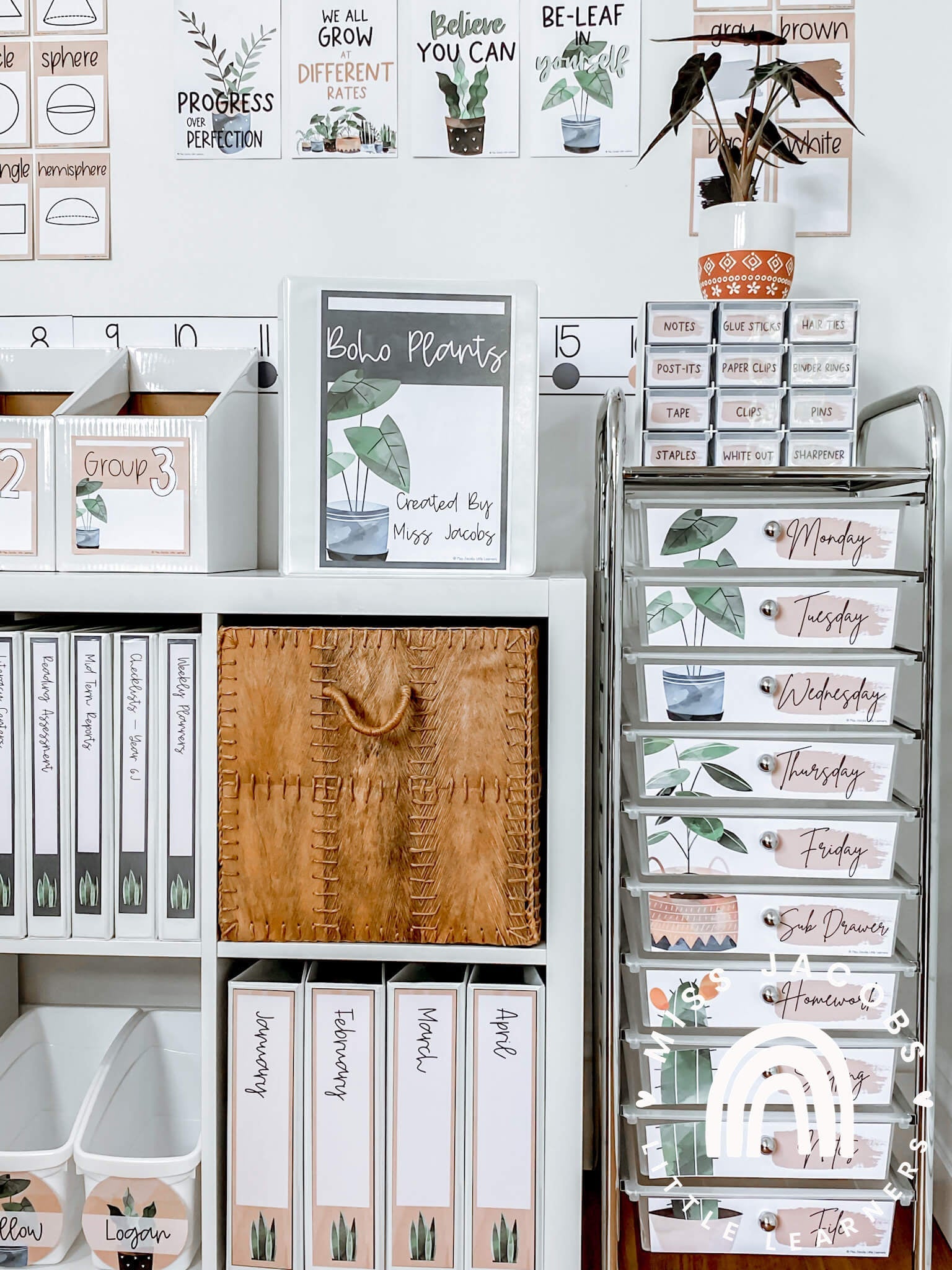 10 Drawer Cart Labels | Boho Plants