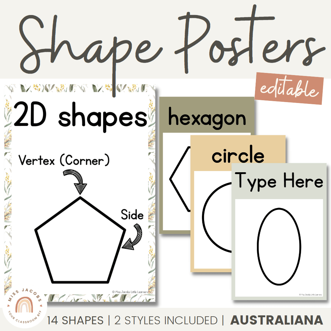2D Shape Posters - Australiana Theme
