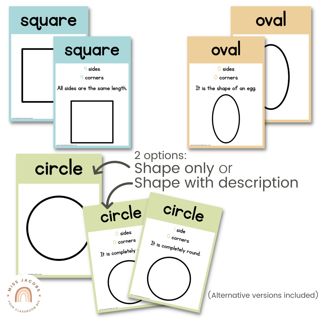 2D Shape Posters | PASTELS - Default Title - Miss Jacobs Little Learners