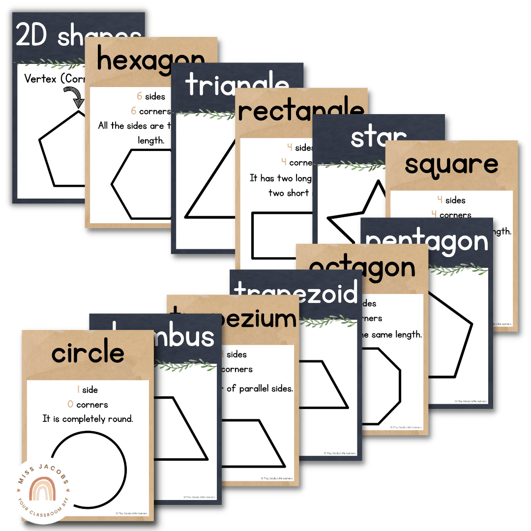 2D Shape Posters | Boho Plants