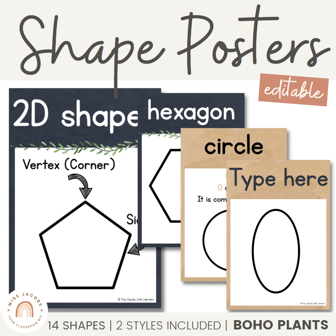 2D Shape Posters | Boho Plants