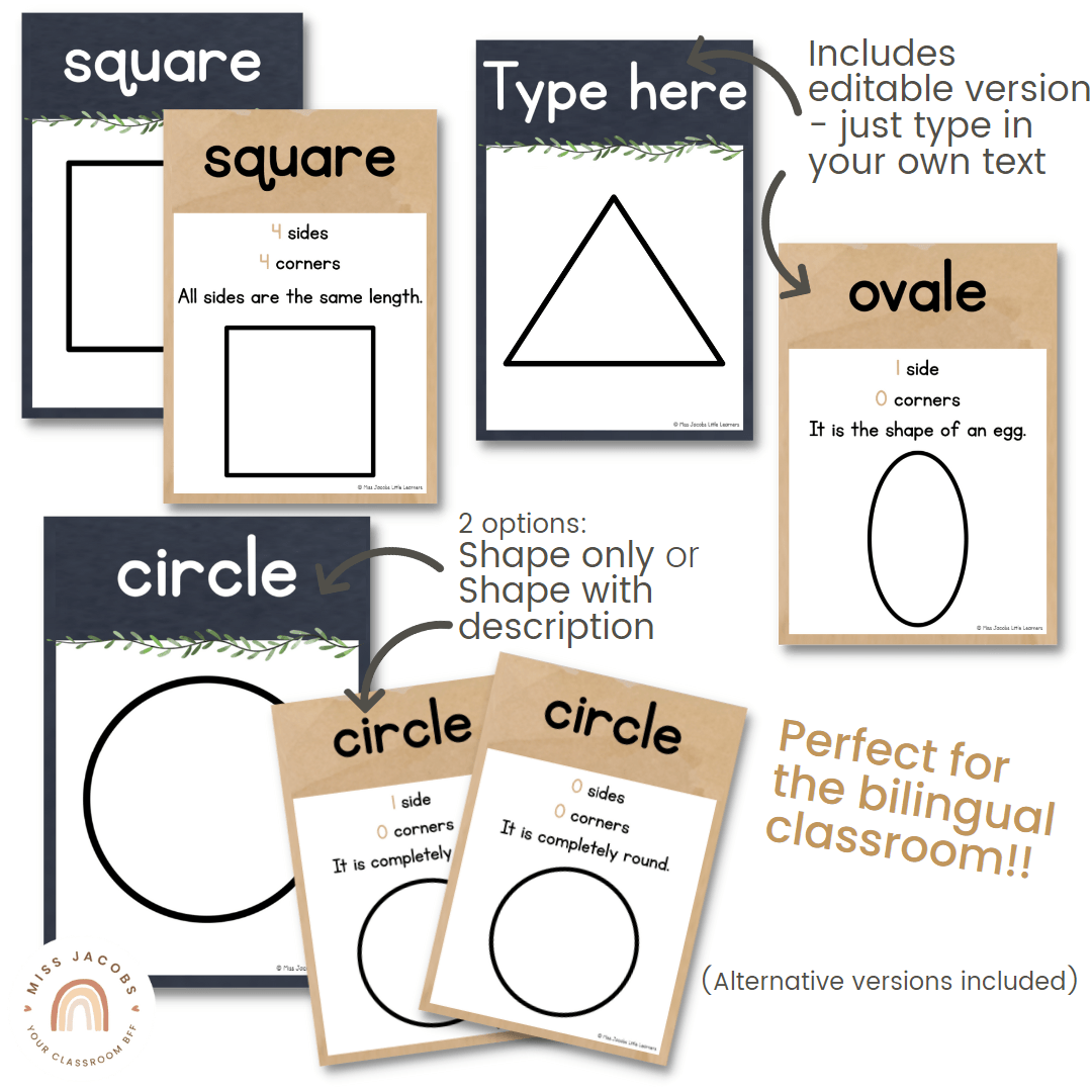 2D Shape Posters | Boho Plants