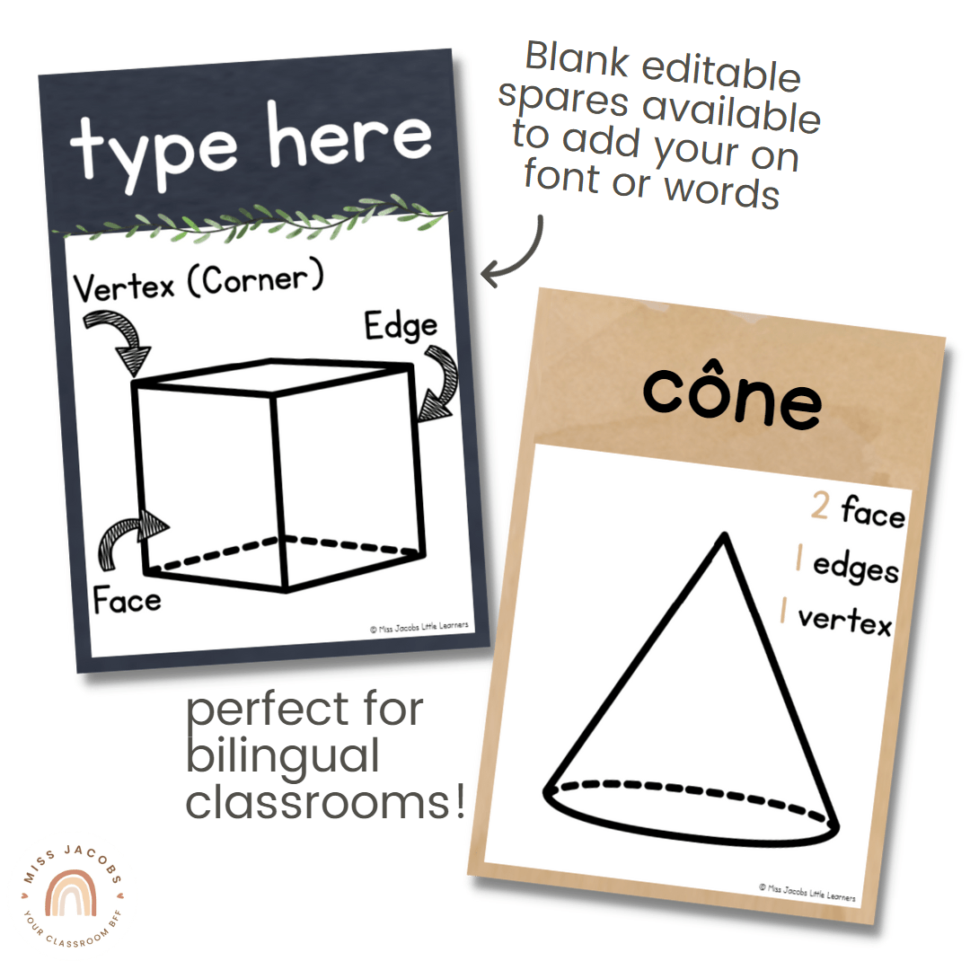 3D Shapes Posters | Boho Plants