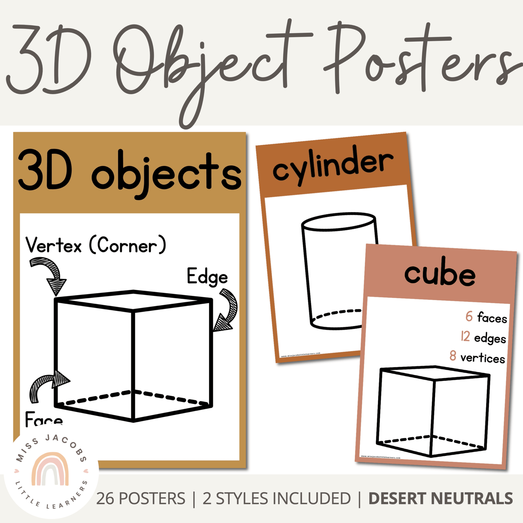 3D Shape Posters | Boho Vibes