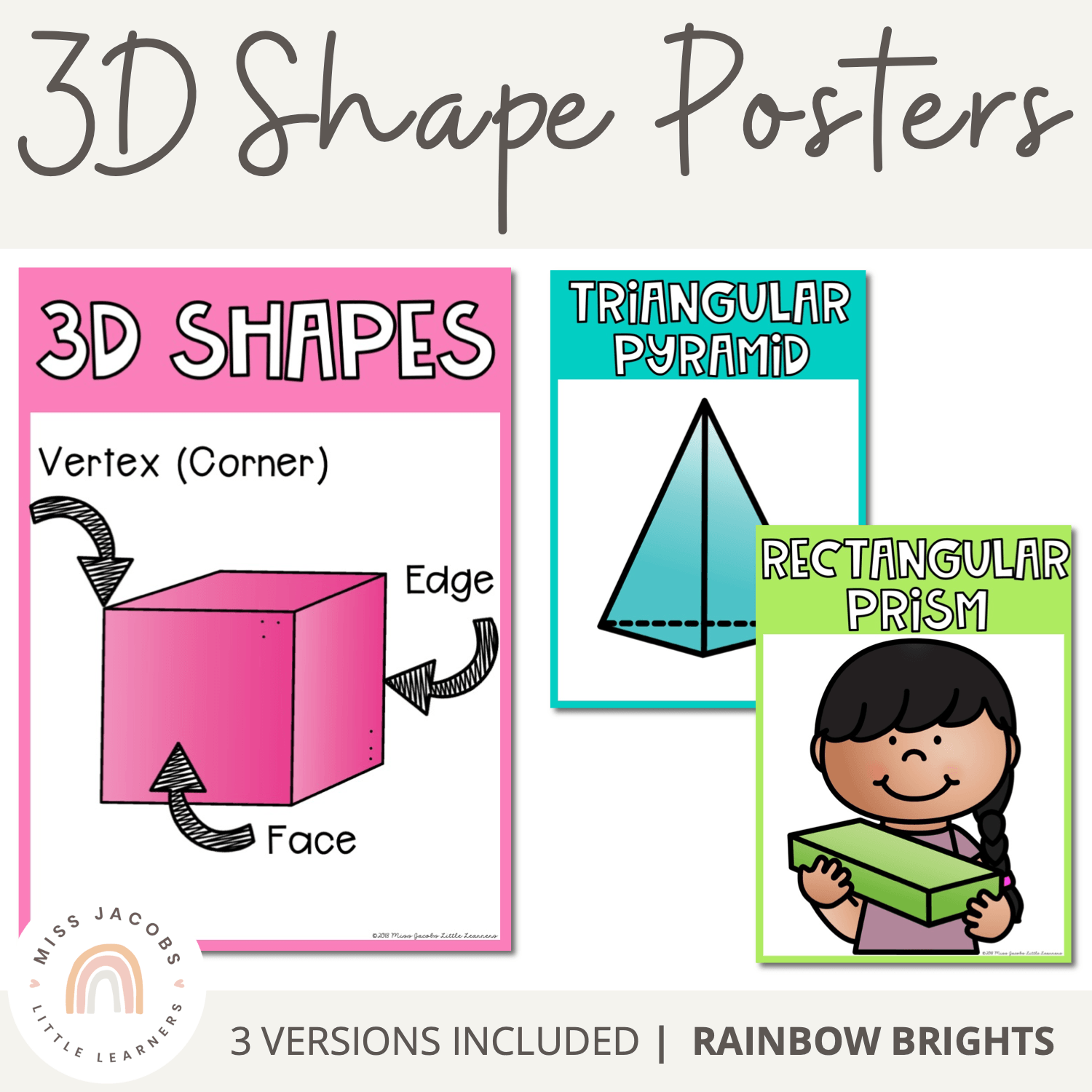 3D Shape Posters | Rainbow