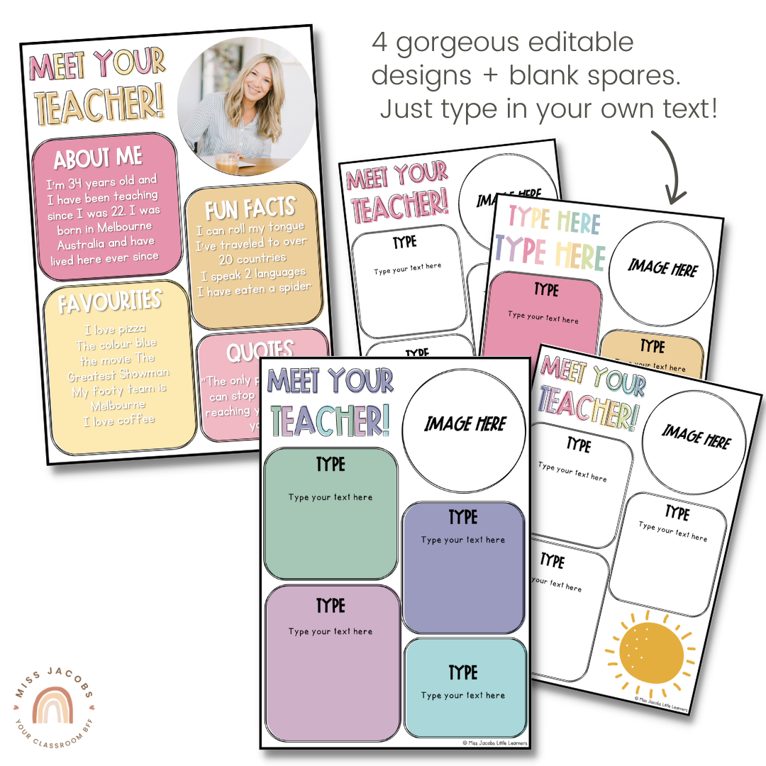 Meet The Teacher Template - Editable Page 2 - Miss Jacobs Little Learners