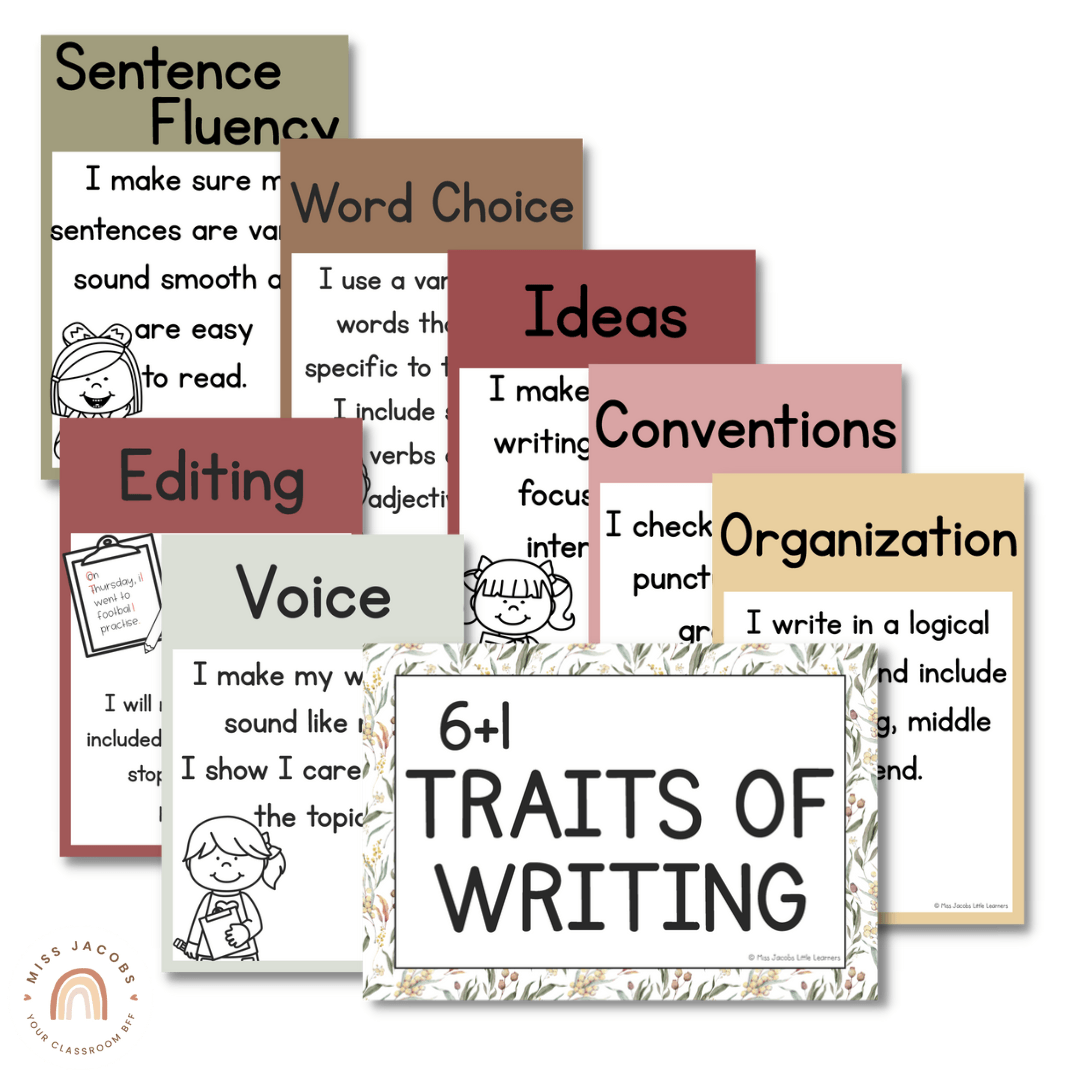 6 + 1 Traits of Writing Posters - Australiana Theme