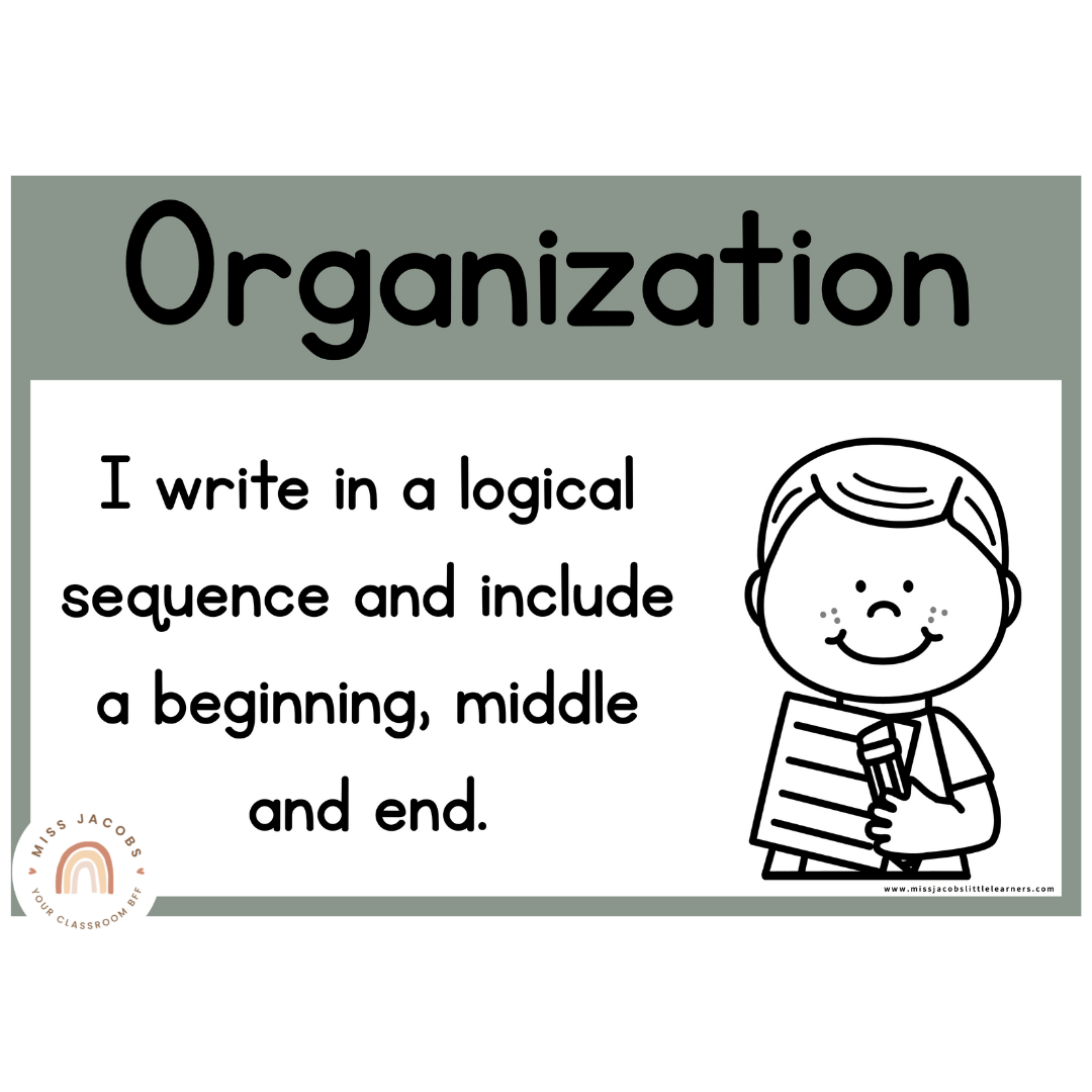 6 + 1 Traits of Writing Posters - Boho Neutrals Classroom Theme - MJLL