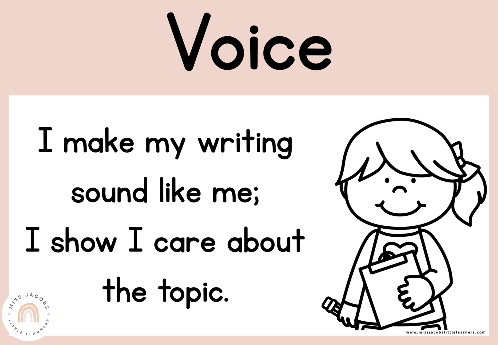 6 + 1 Traits of Writing Posters - Rainbow Calm Colors